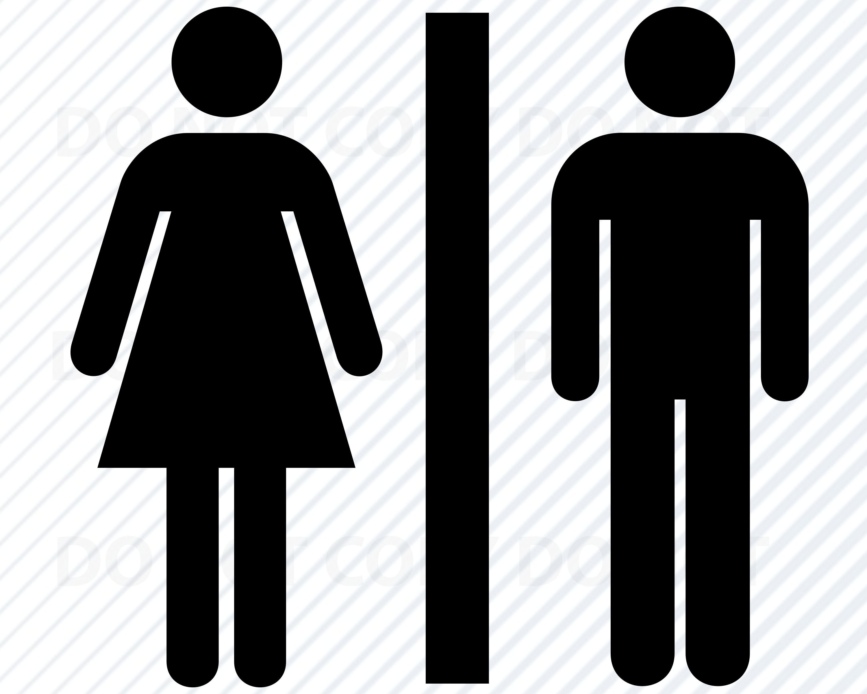 Toilet Sign Cut Files Restroom Symbol Clip Art Bathroom Svg Restroom