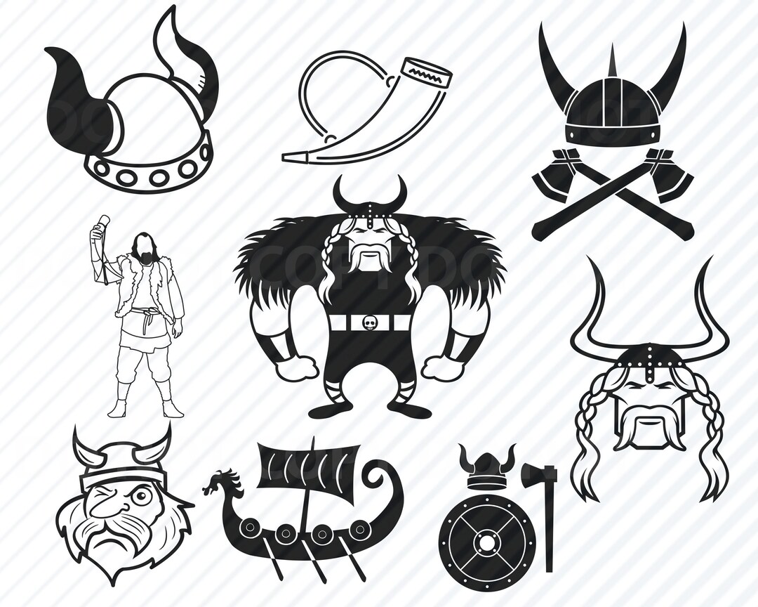Viking Bundle SVG Files - Nordic Vikings Svg Clipart - Viking Helmet ...