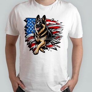 German Shepherd USA Flag Svg & PNG File Graphic, Police Dog Vector ...