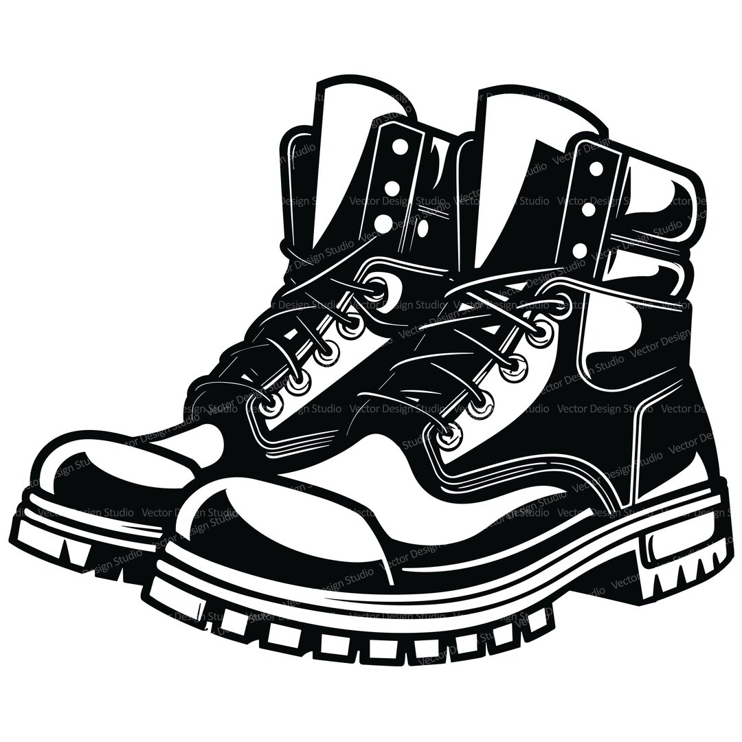 Combat Boots Svg & PNG Files, Military Steel Toe Boots Clipart ...