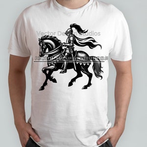 Medieval Knight on Horse Svg & PNG Files, Knight With Sword Clipart ...