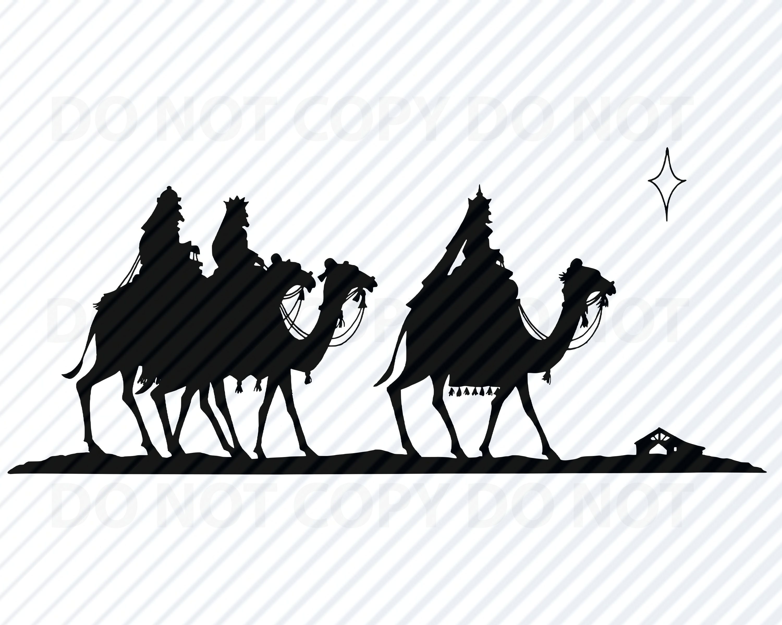 Christmas Nativity SVG Silhouette 3 Wise Men Vector Images | Etsy