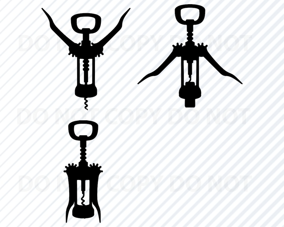 Corkscrews for Wine - Svg File Bottle Opener Vector Images Clipart ...