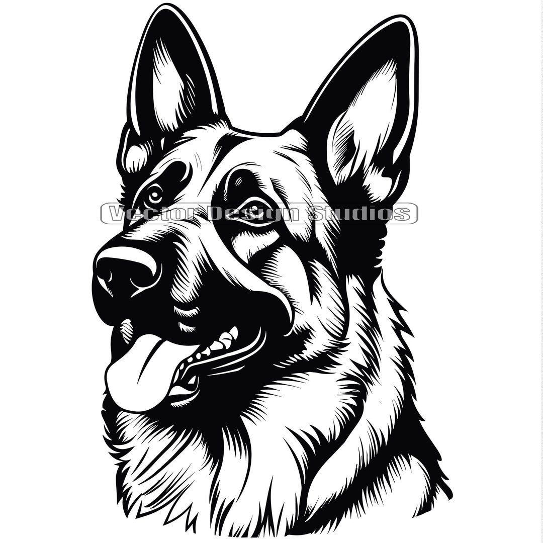 German Shepherd Head SVG File - German Shepherd Profile Vector Images ...