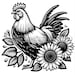 Chicken With Sunflowers Svg & PNG Files, Floral Farm Clipart, SVG Shirt ...