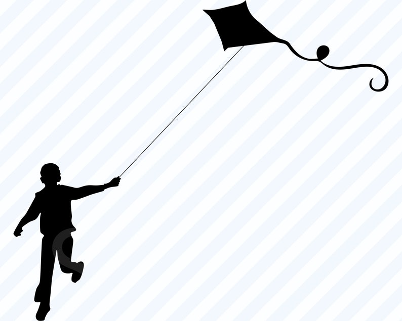 Boy Flying Kite SVG File Boy Clip Art Eps Boy Dxf Clipart - Etsy