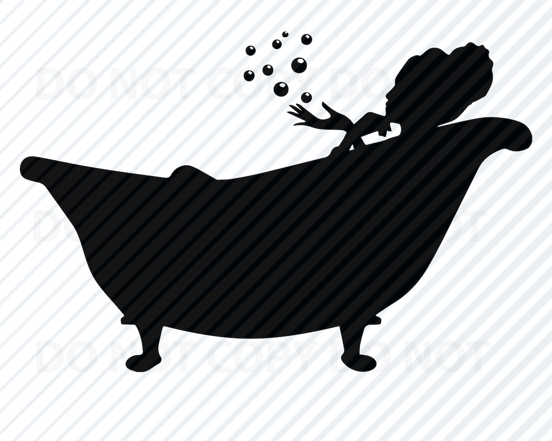 Woman Bathing SVG Silhouette - Bath Tub Vector Images Clipart -bathroom ...