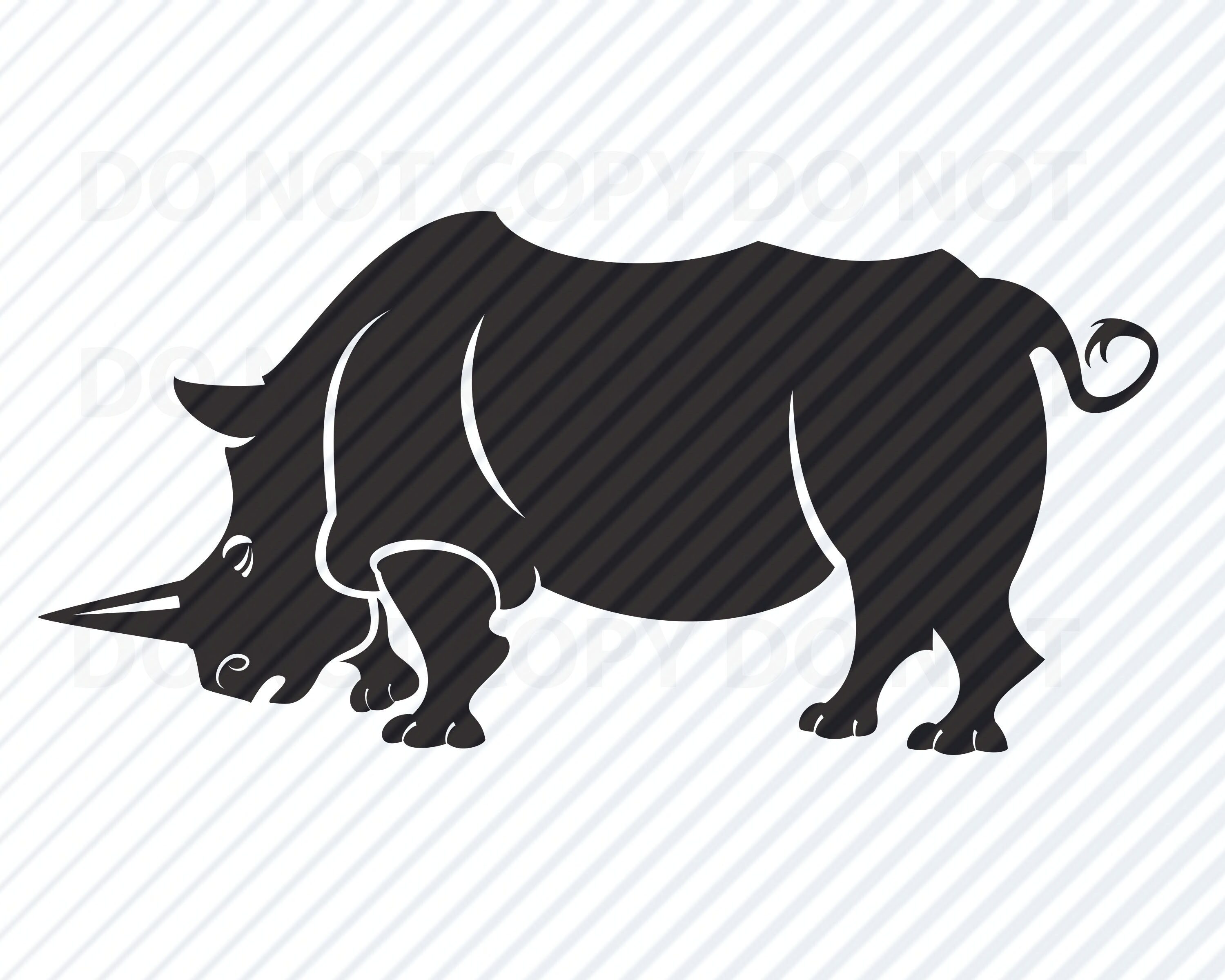 Rhino 2 Svg File Images Vector Silhouette African Animals - Etsy