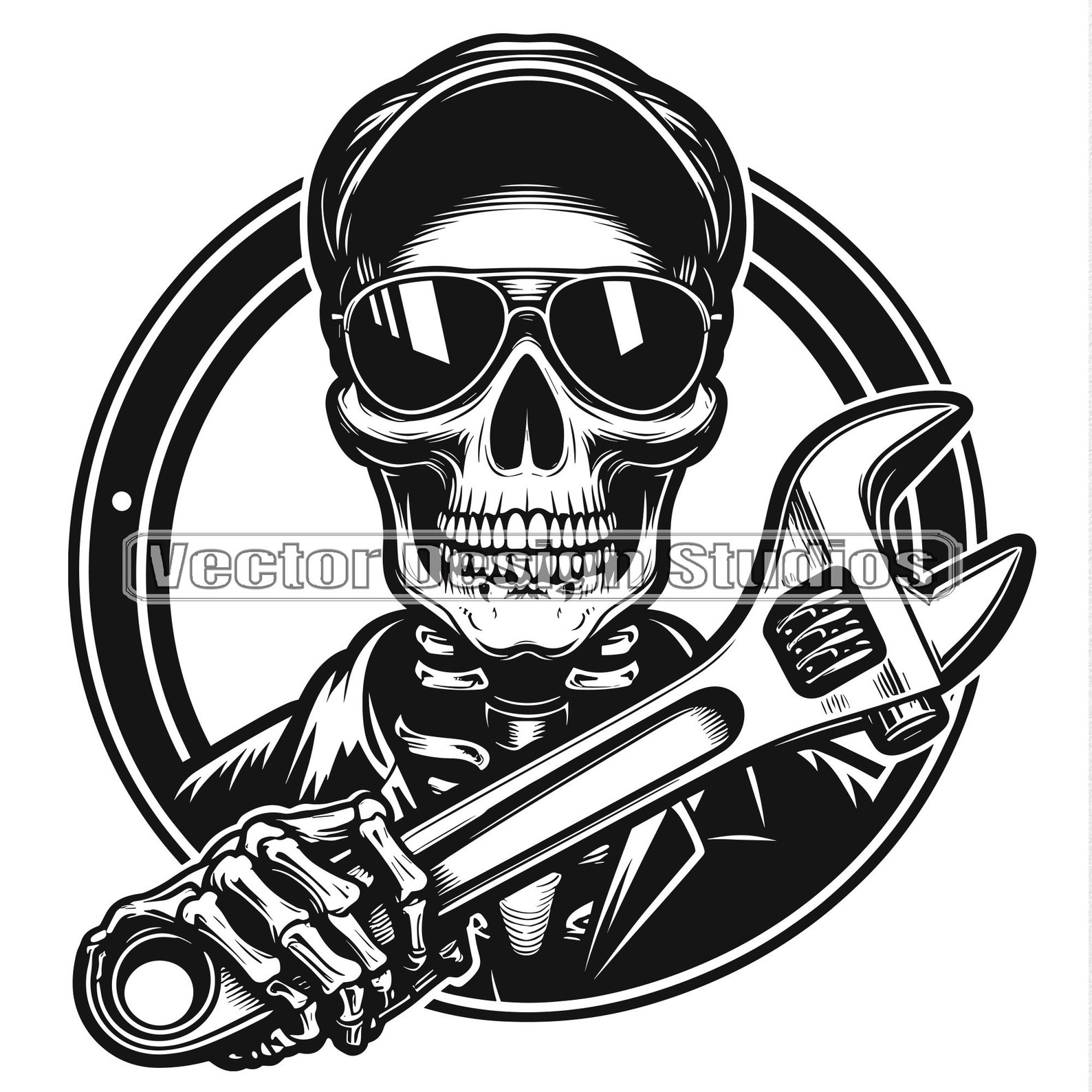 Mechanic Skull Svg & PNG Files Mechanic Wrench Clipart - Etsy