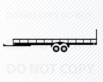 Flatbed Gooseneck Trailer SVG File vector Clip Art Commercial/personal ...