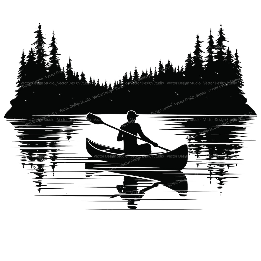 Canoeing Svg & PNG Files, Canoe Clipart Silhouette Vector Image ...