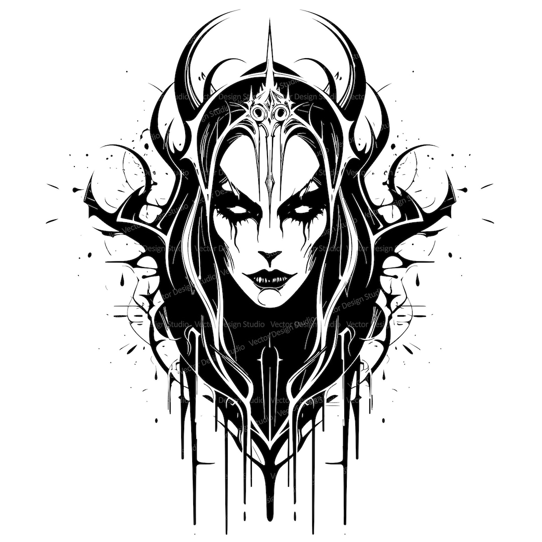 Evil Witch Svg & PNG Files, Gothic Horror Halloween, Scary Clipart ...