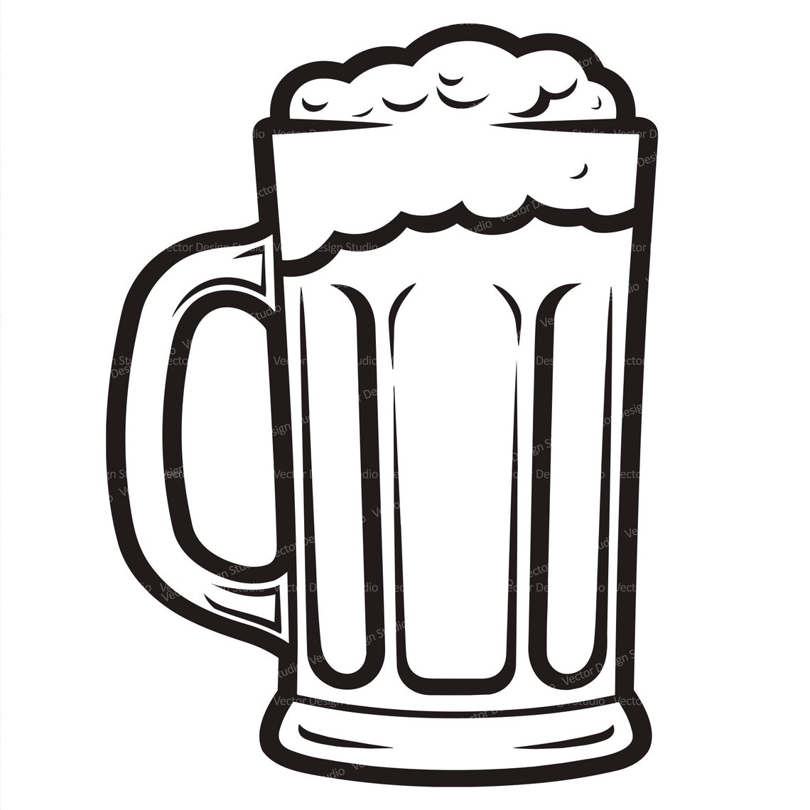 Beer Mug SVG File - Beer Glass Vector Images, Foaming Beer Silhouette ...