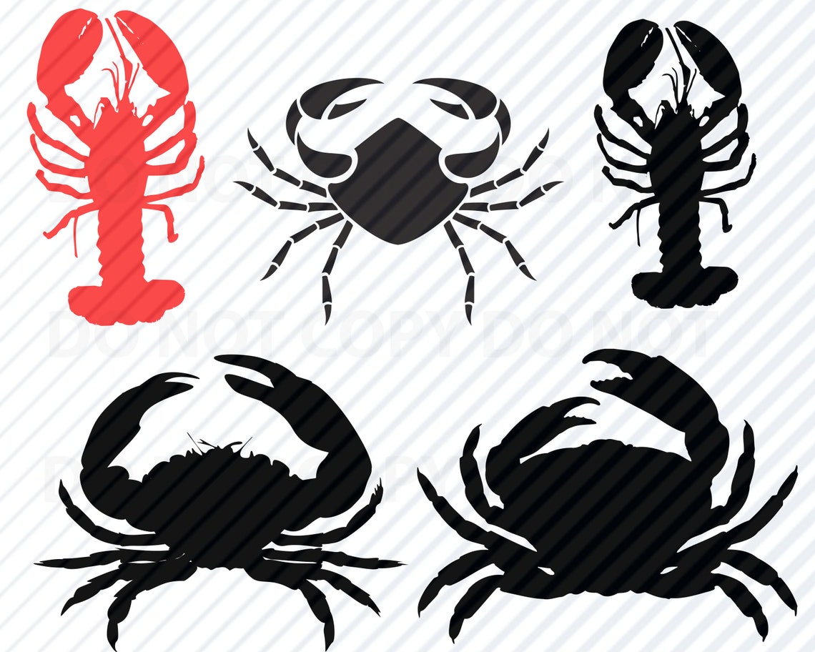 Crabe SVG fichiers - homard Vector Images Clipart - crustacés SVG Image ...