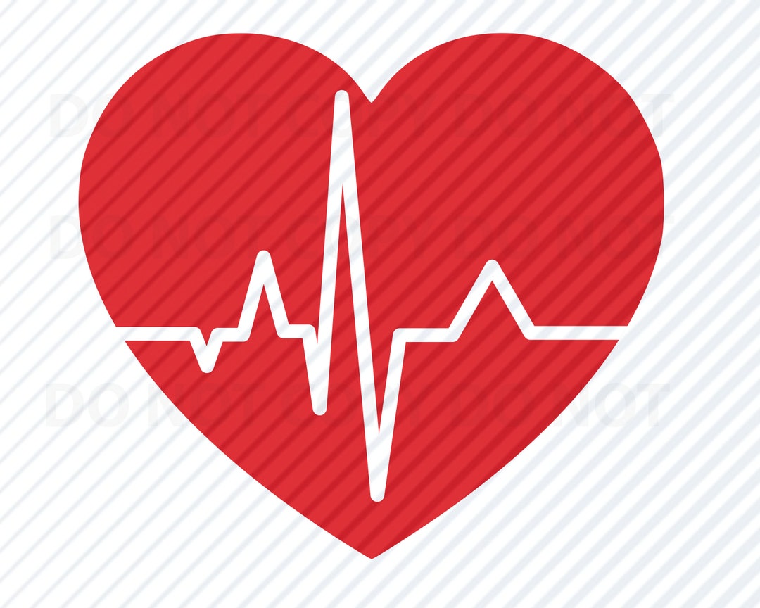 Heart SVG File - Medical Heart Vector Images Silhouette Clip Art- Ekg ...