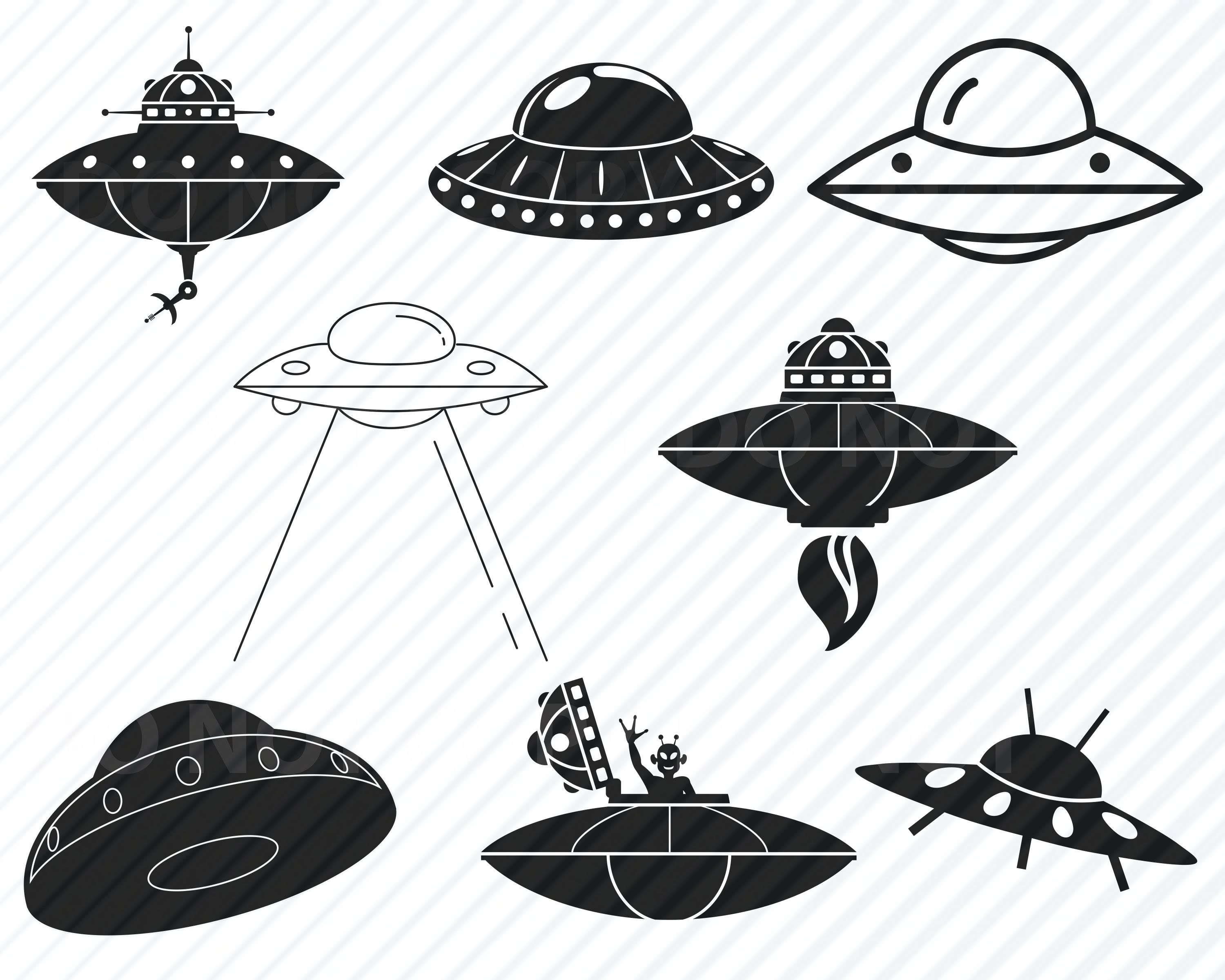 Ufo Svg Bundle Alien Vector Images Silhouette Clip Art Etsy