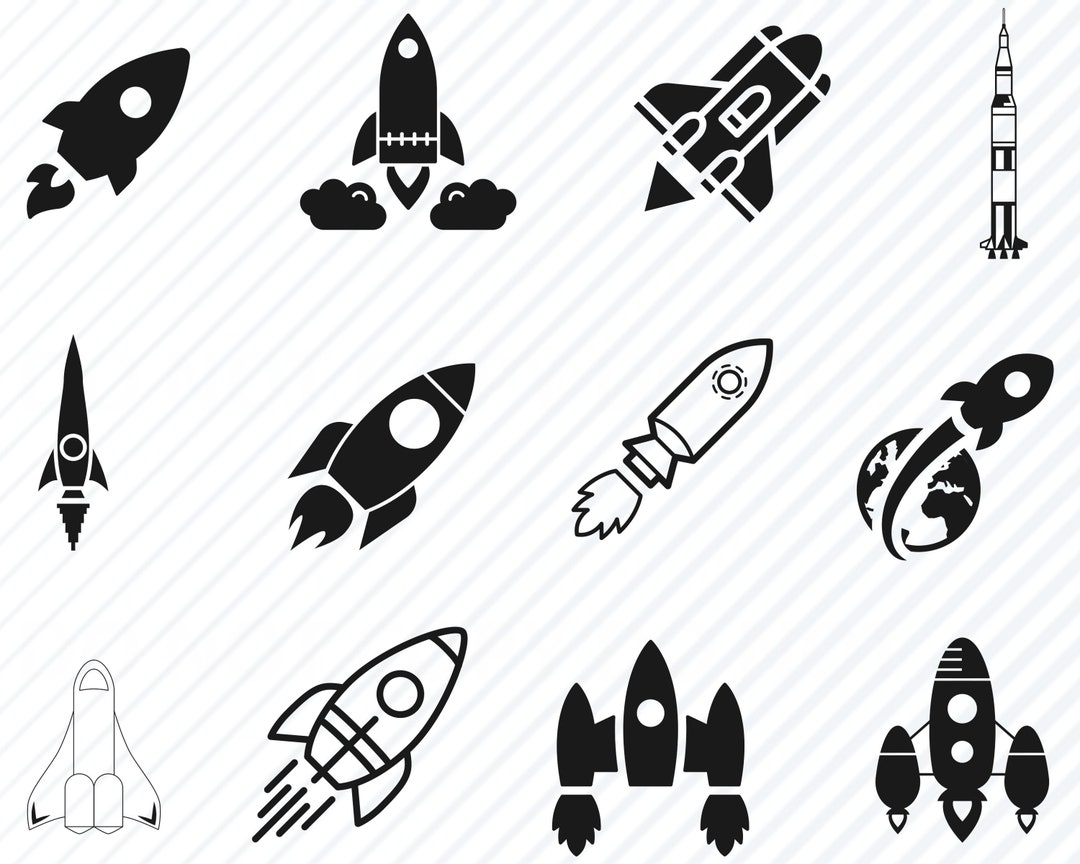Rocket Svg Bundle - Rocket Ship Vector Images Silhouette Clip Art Space ...