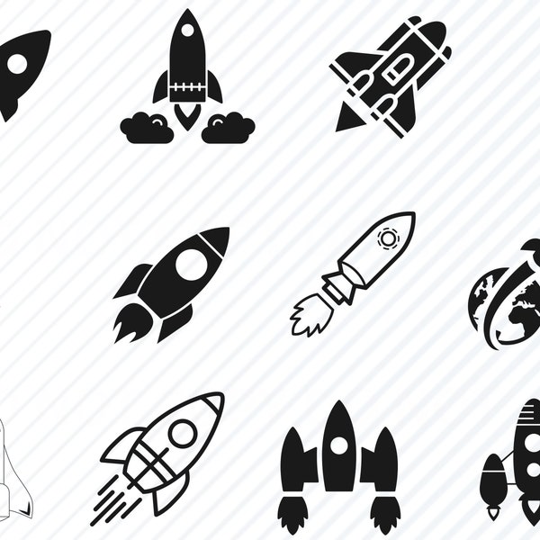Rocket Ship Clipart - Etsy