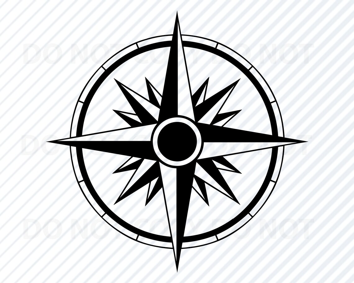 Compass Svg Files For Cricut Vector Images Silhouette Ship Etsy