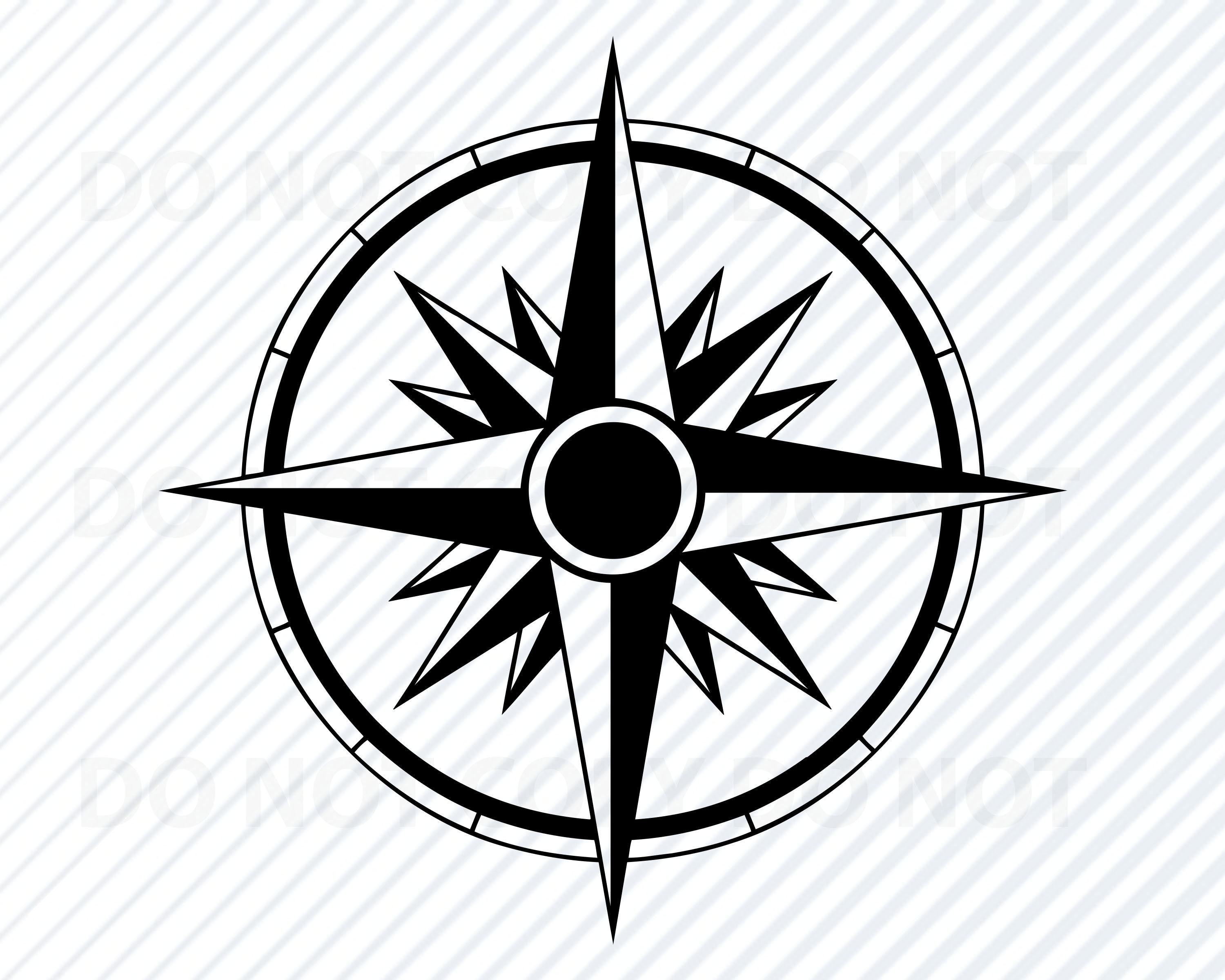 Compass Svg Files For Cricut Vector Images Silhouette Ship Etsy