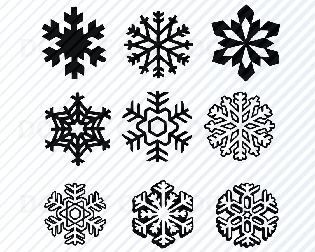 Flocons de neige SVG fichiers Noël - flocon de neige Bundle svg Vector ...