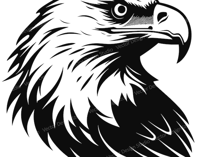 Eagle Head SVG File, Eagle Head DXF, Eagle Head Png, Bald American ...