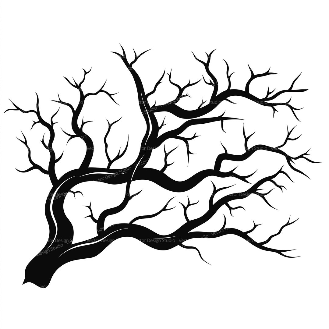 Halloween Tree Branch Svg & PNG Files, Fall Branches Clipart Silhouette ...