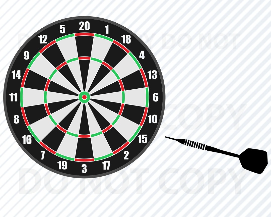 Dartboard With Dart SVG File - Darts Vector Images Silhouette Clip Art ...