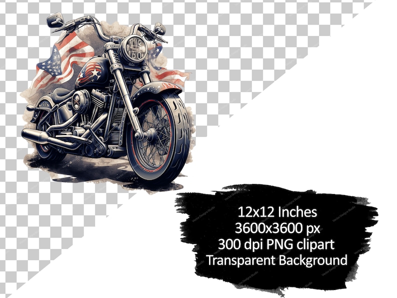 Motorcycle With Usa Flag Png Graphic for Sublimation, Motorcycle ...
