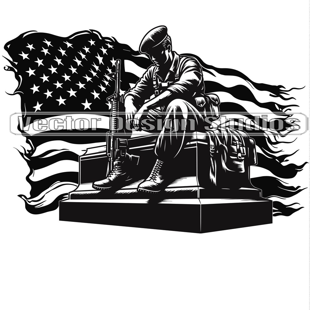 Fallen Soldier Memorial SVG, American Flag, Patriotic Clipart (digital ...