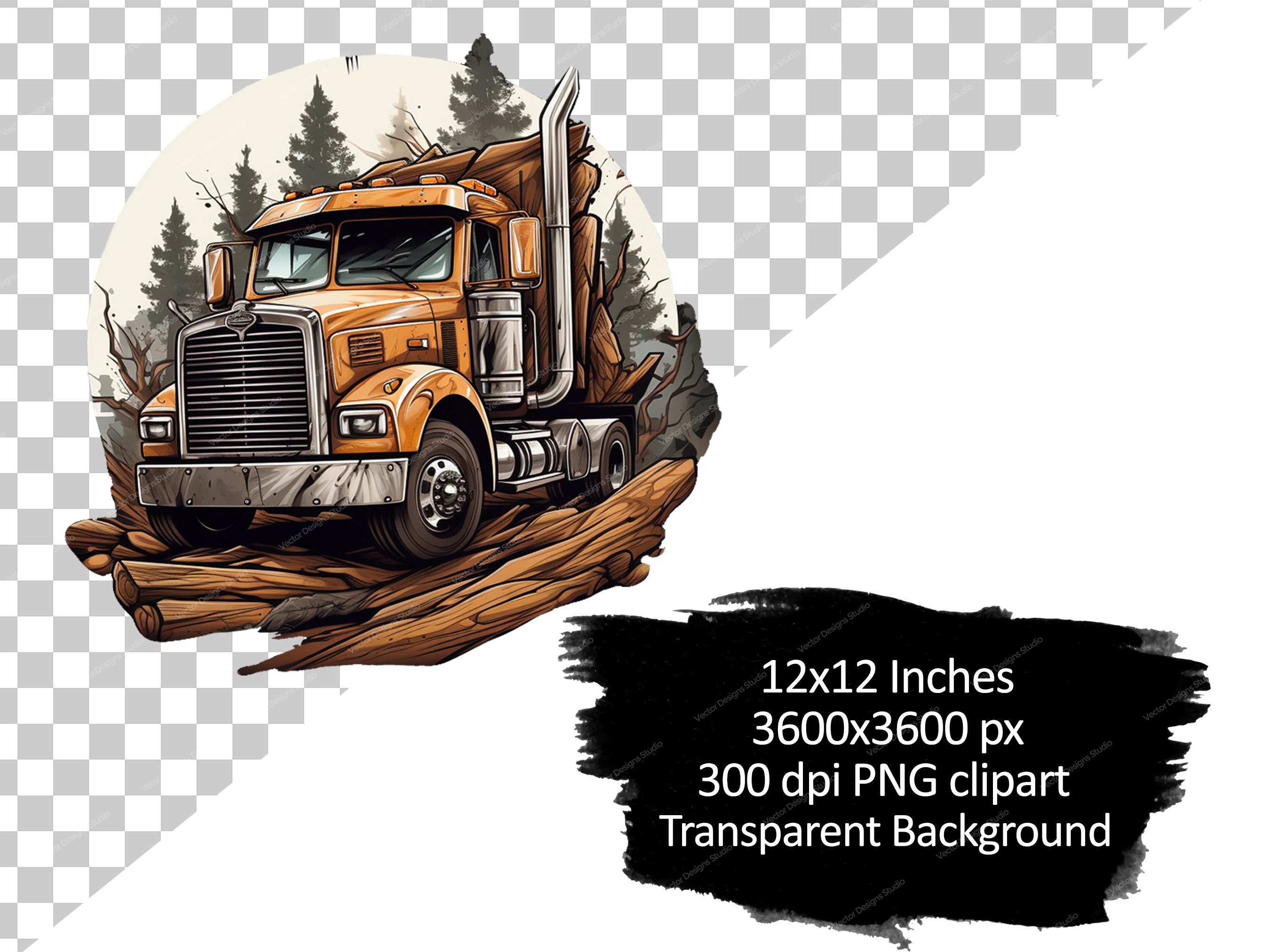 Logging Truck Png for Sublimation, Logger Truck Clip Art, Logger T ...