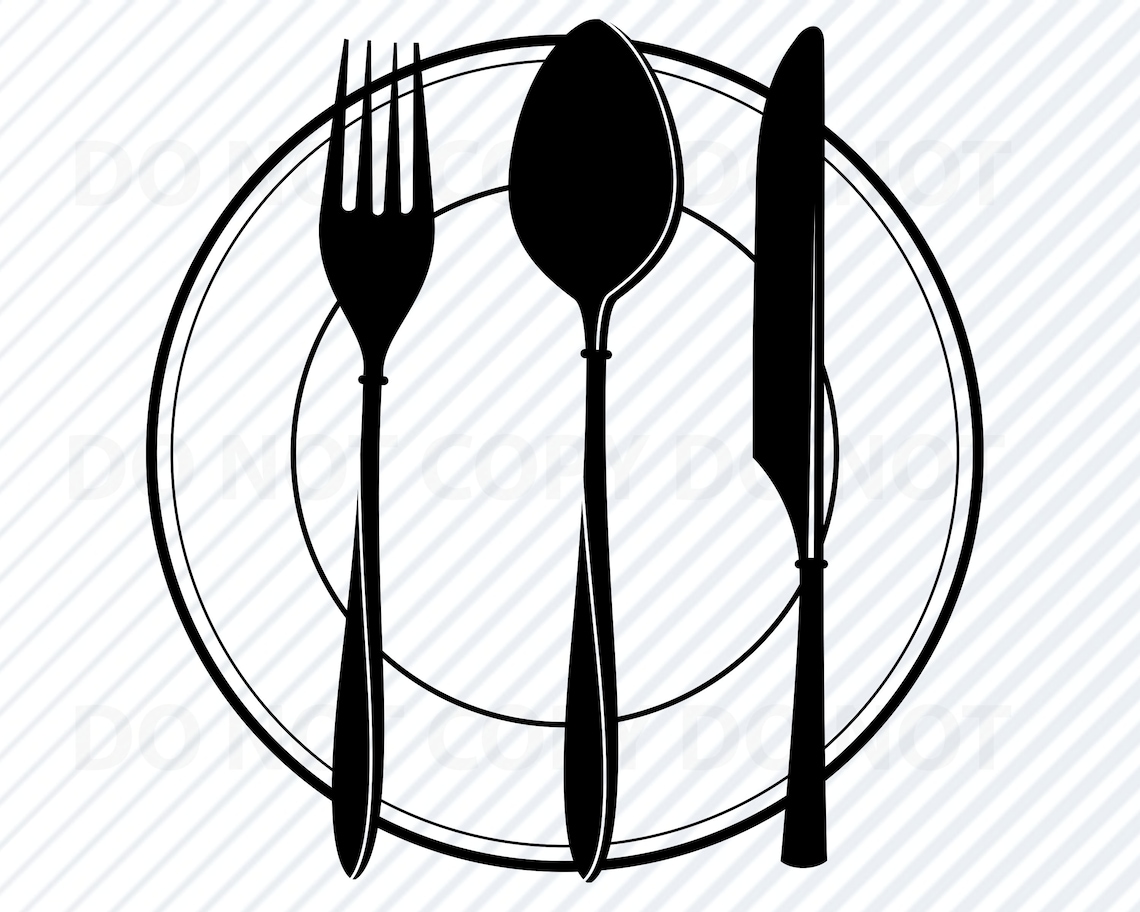 Restaurant Logo SVG Files Plate Silhouette Clip Art SVG - Etsy
