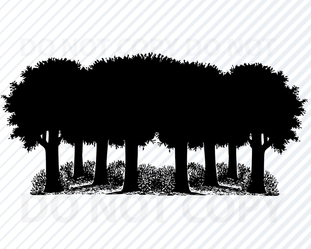 Forest SVG File- Trees Vector Images -oak Tree Forest Clip Art Eps ...