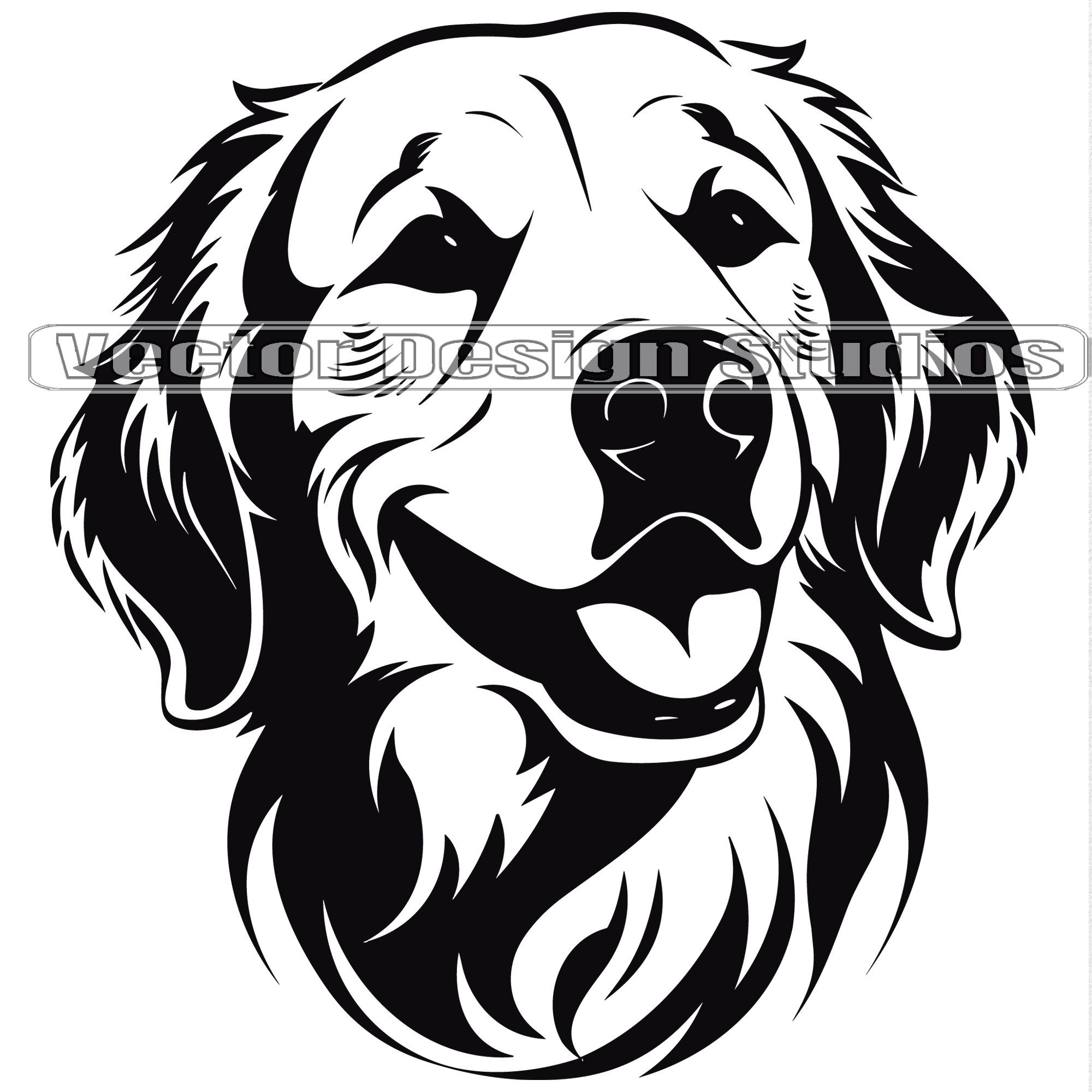 Golden Retriever Clipart Black And White