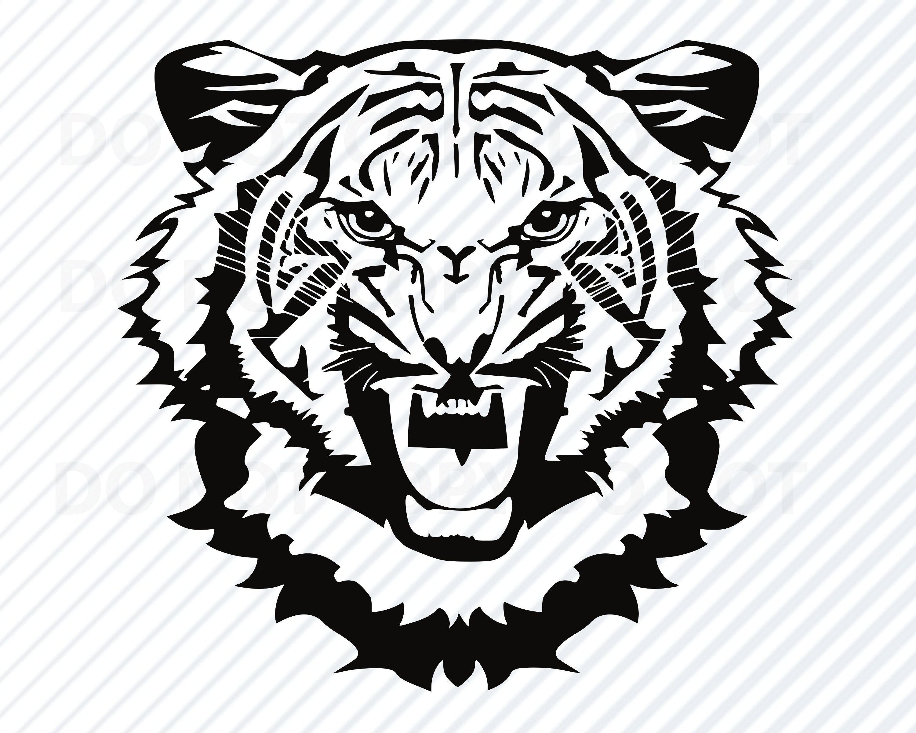 Clip Art & Image Files Tiger Cut Files Tiger Files For Cricut Eps Tiger ...