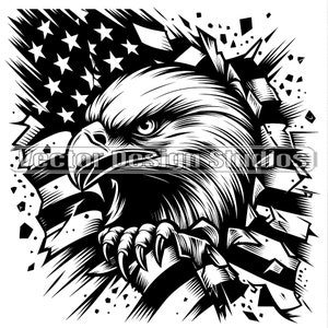 Eagle Head With USA Flag Svg, Patriotic PNG Clipart Vector Image, 4th ...