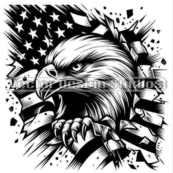 American Eagle Flag Vector