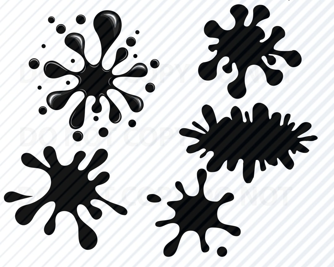 Ink Splatter SVG File Bundle Vector Images Clipart -paint Splatter SVG ...
