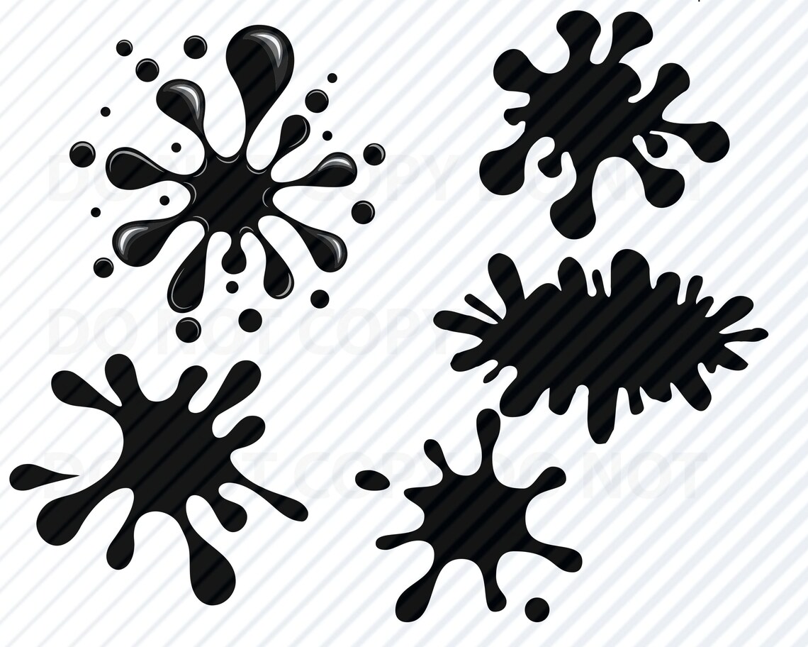 Ink Splatter SVG File Bundle Vector Images Clipart -paint Splatter SVG ...