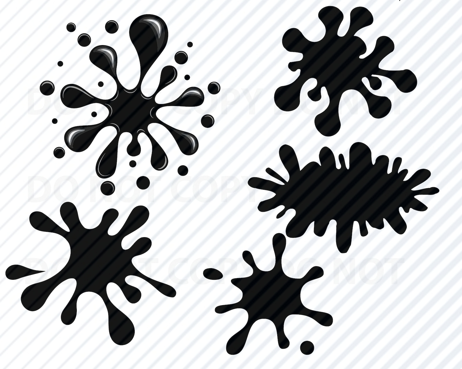 Ink Splatter SVG File Bundle Vector Images Clipart -paint Splatter SVG ...