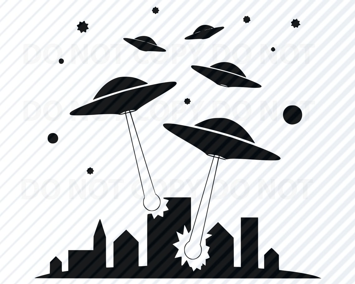 Alien Invasion Svg Bundle - Aliens Vector Images Silhouette Clip Art ...