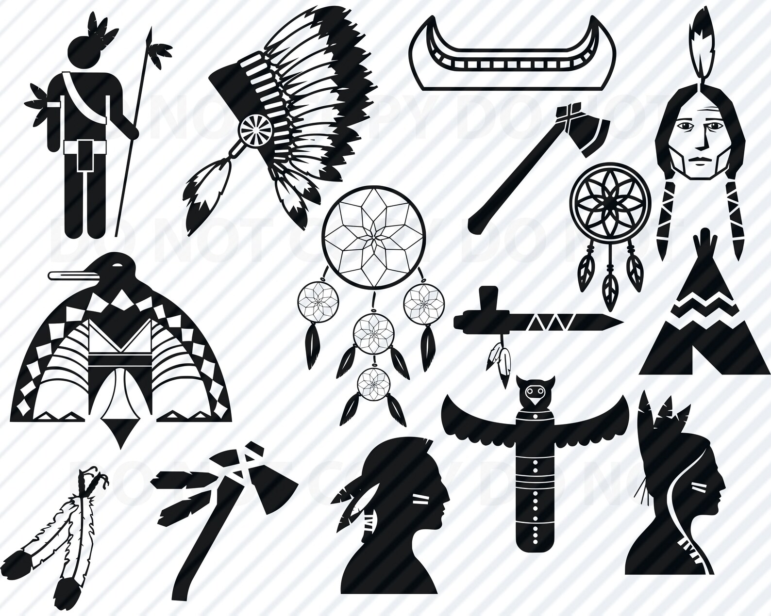 Native American Indian SVG Bundle Tribal Vector Images | Etsy