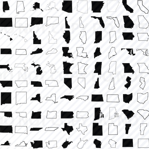 US States SVG Bundle Home State Svg Files States Clip Art | Etsy