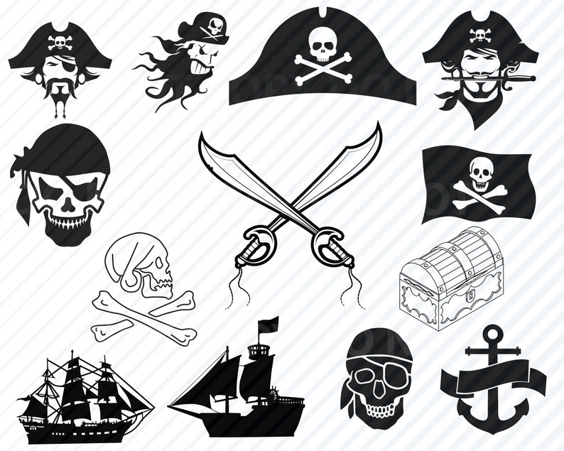 Pirate SVG Files Pirate Bundle Svg Clipart pirate Ship - Etsy