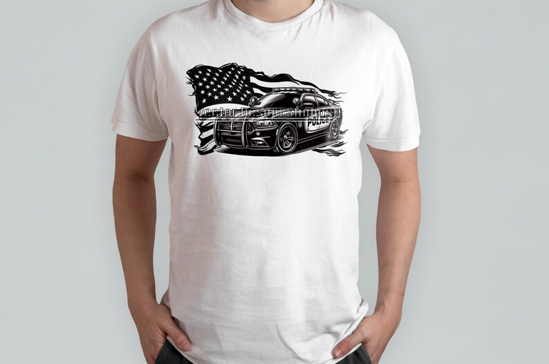 Police Car USA Flag Svg & PNG Files, Patriotic Police Clipart ...
