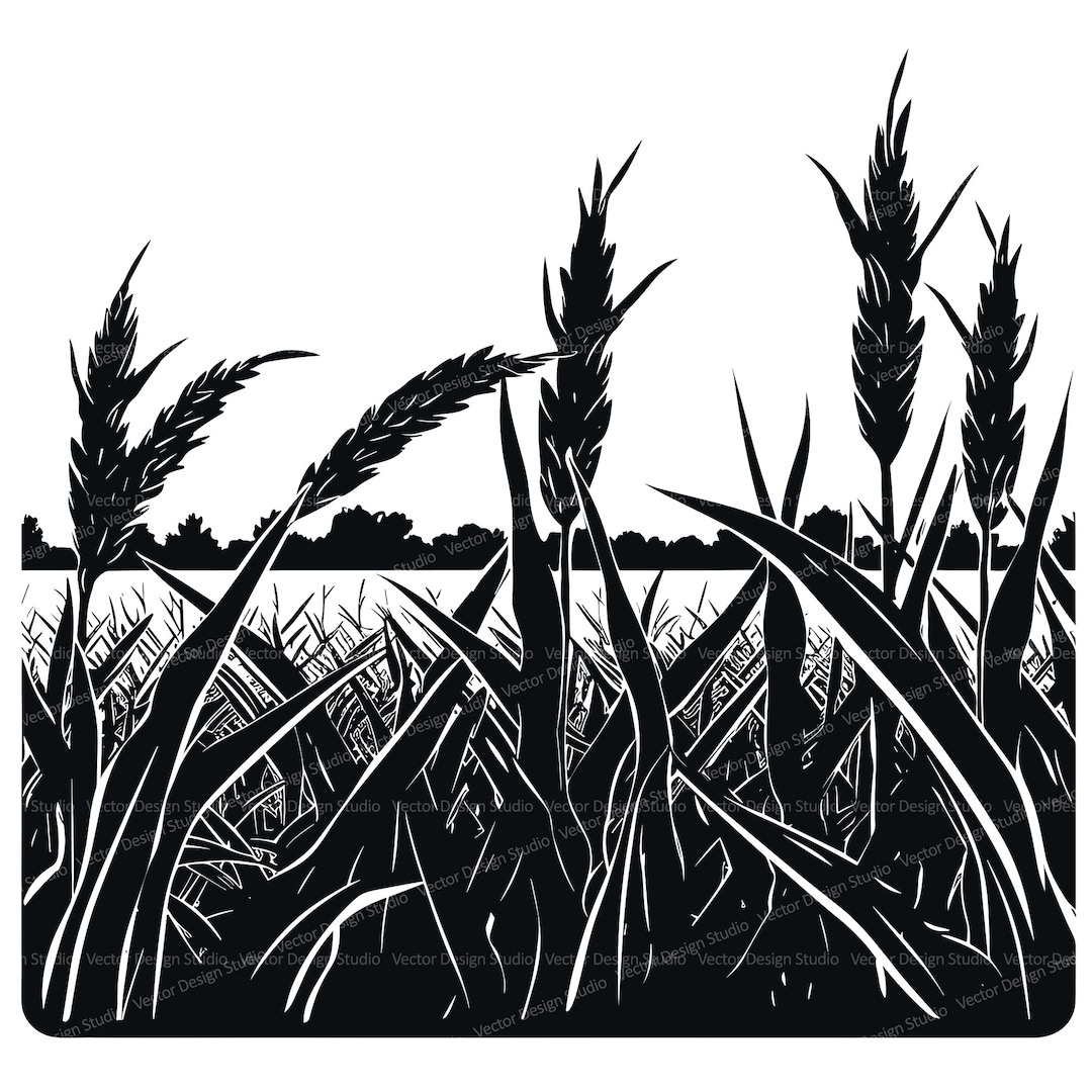 Corn Field Svg & PNG Files, Farmers Clipart Silhouette, Gain Vector ...