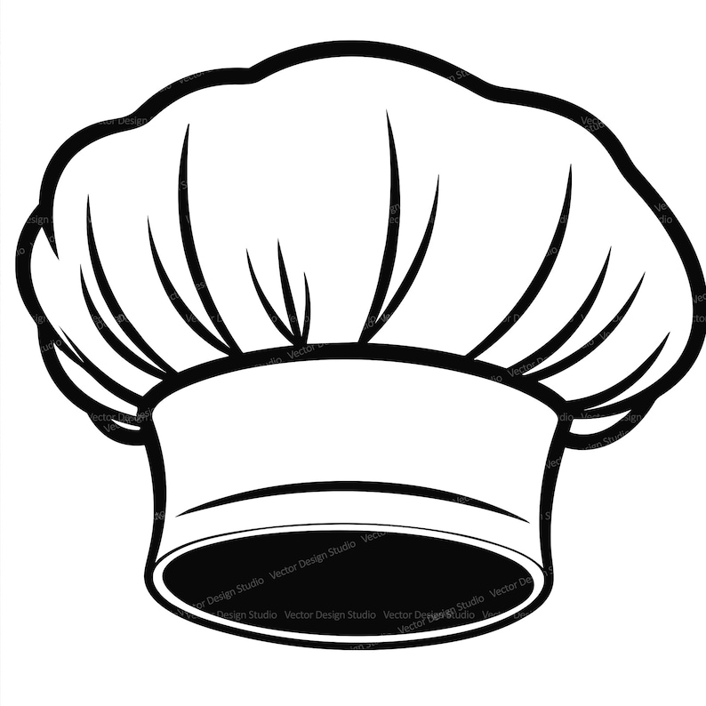 Chefs Hat Svg & PNG File Graphic, Cooking Clipart Vector, Bakers Cap ...