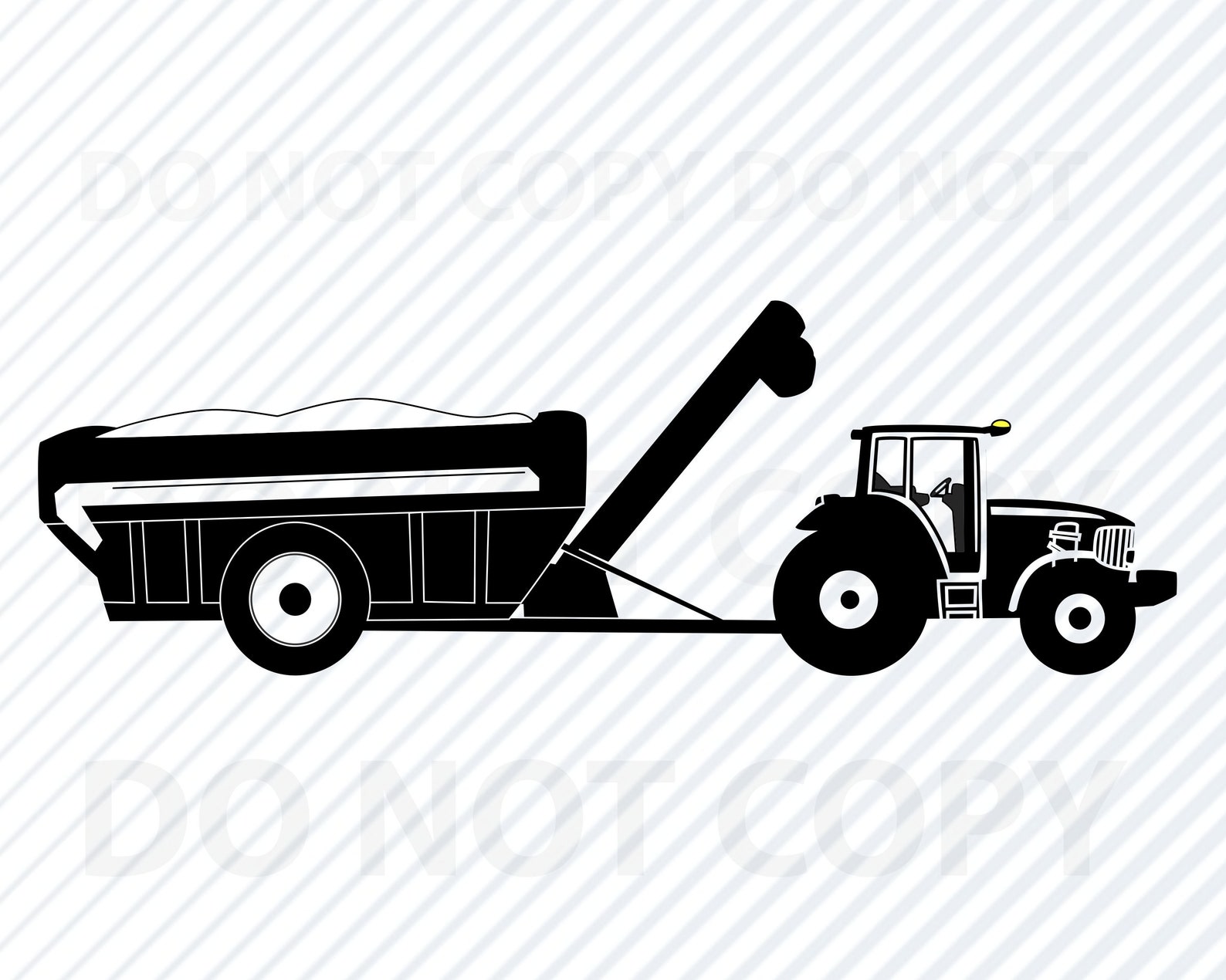 Tractor With Grain Cart SVG Files - Tractor Vector Images Silhouette ...