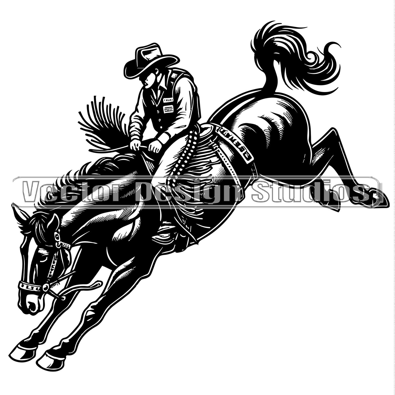 Bucking Bronco SVG, Rodeo Horse Clipart, Western Graphic (digital ...