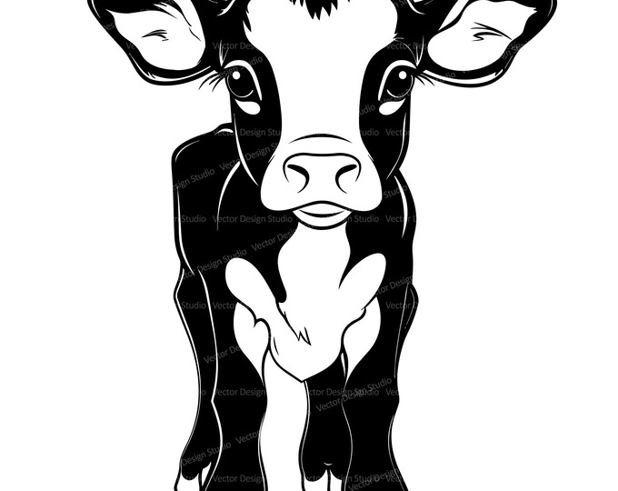 Cow SVG PNG. Cricut Cut Files, Silhouette Files. Outline, Stencil. Farm ...